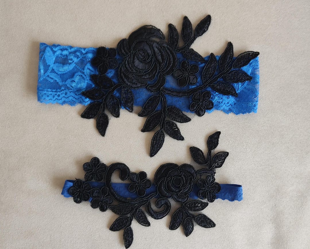 Lingeria Black, and Blue, Garter, Toss Garters. Garter, Wedding Garters ...