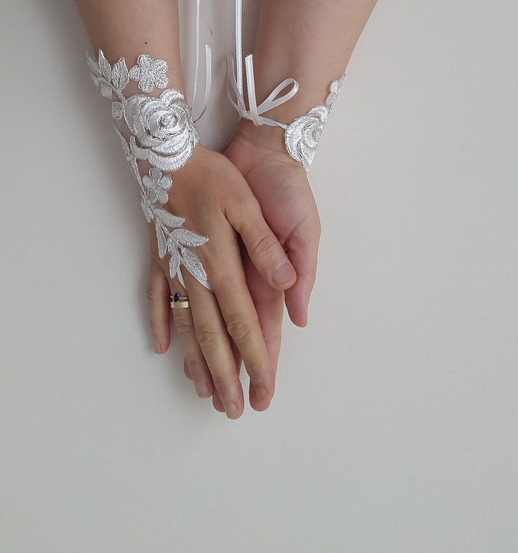 Wedding Glove Bride Gloves Silver Frame Costume Gloves - Etsy