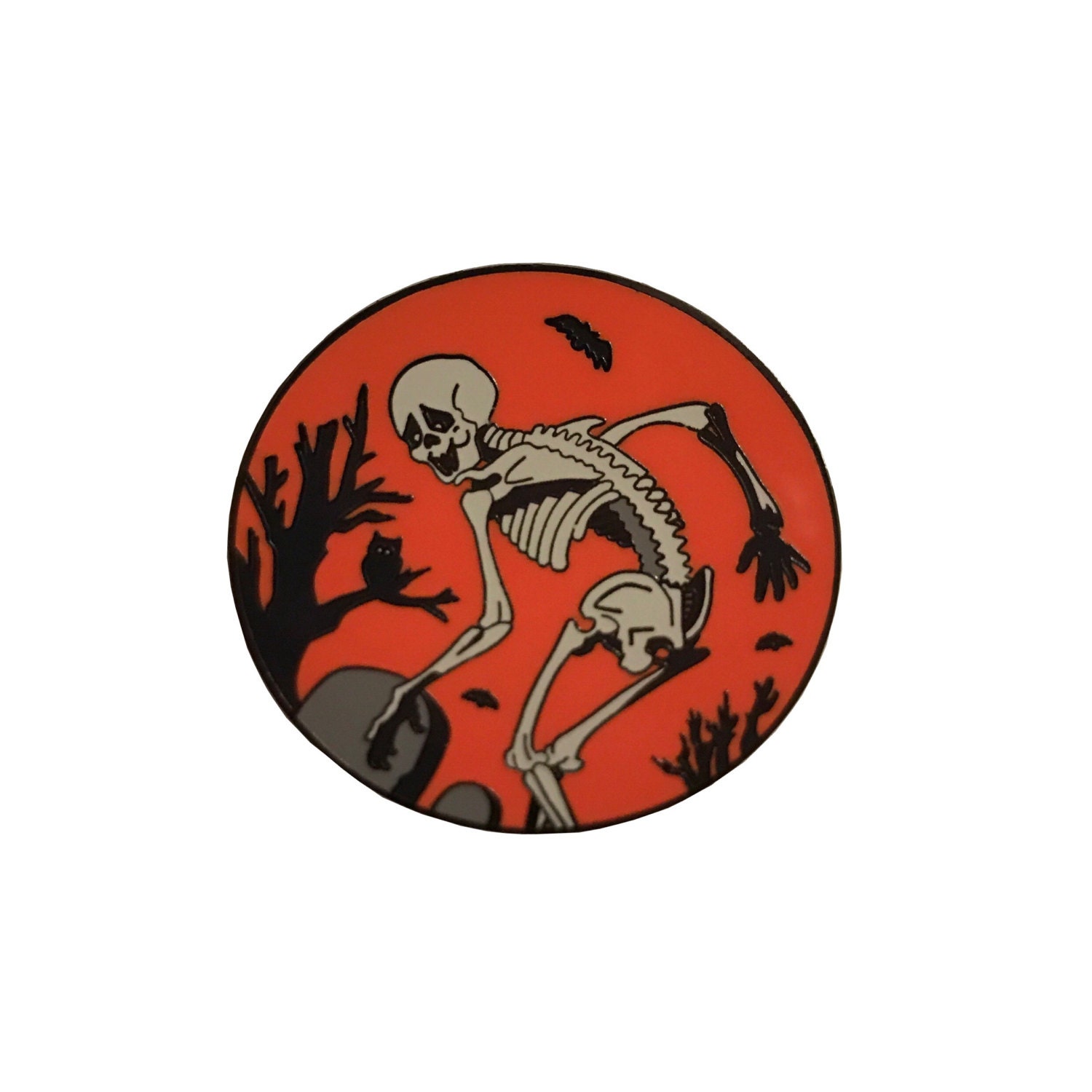 Dancing Skeleton Enamel Pin - Etsy