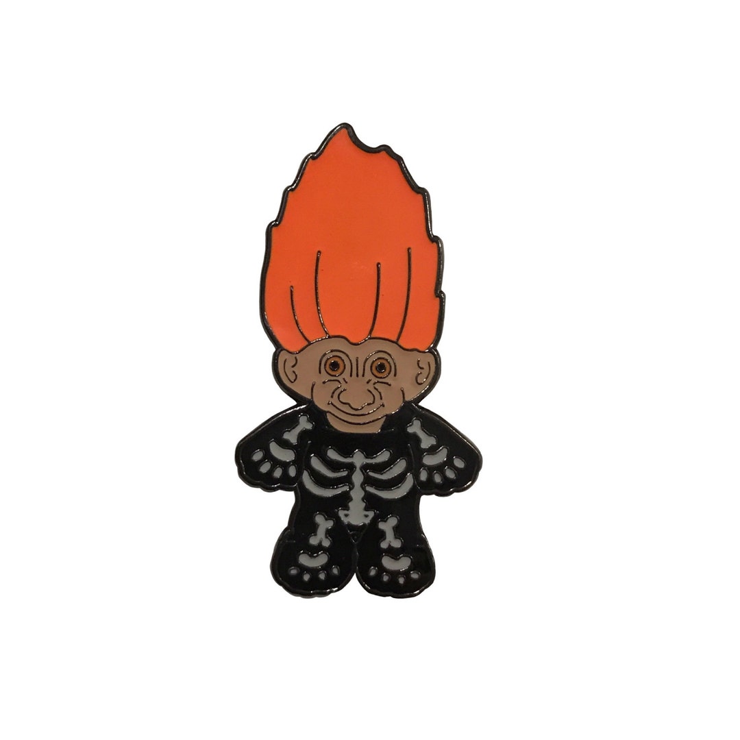 Troll Skeleton Glow in the Dark Enamel Pin - Etsy