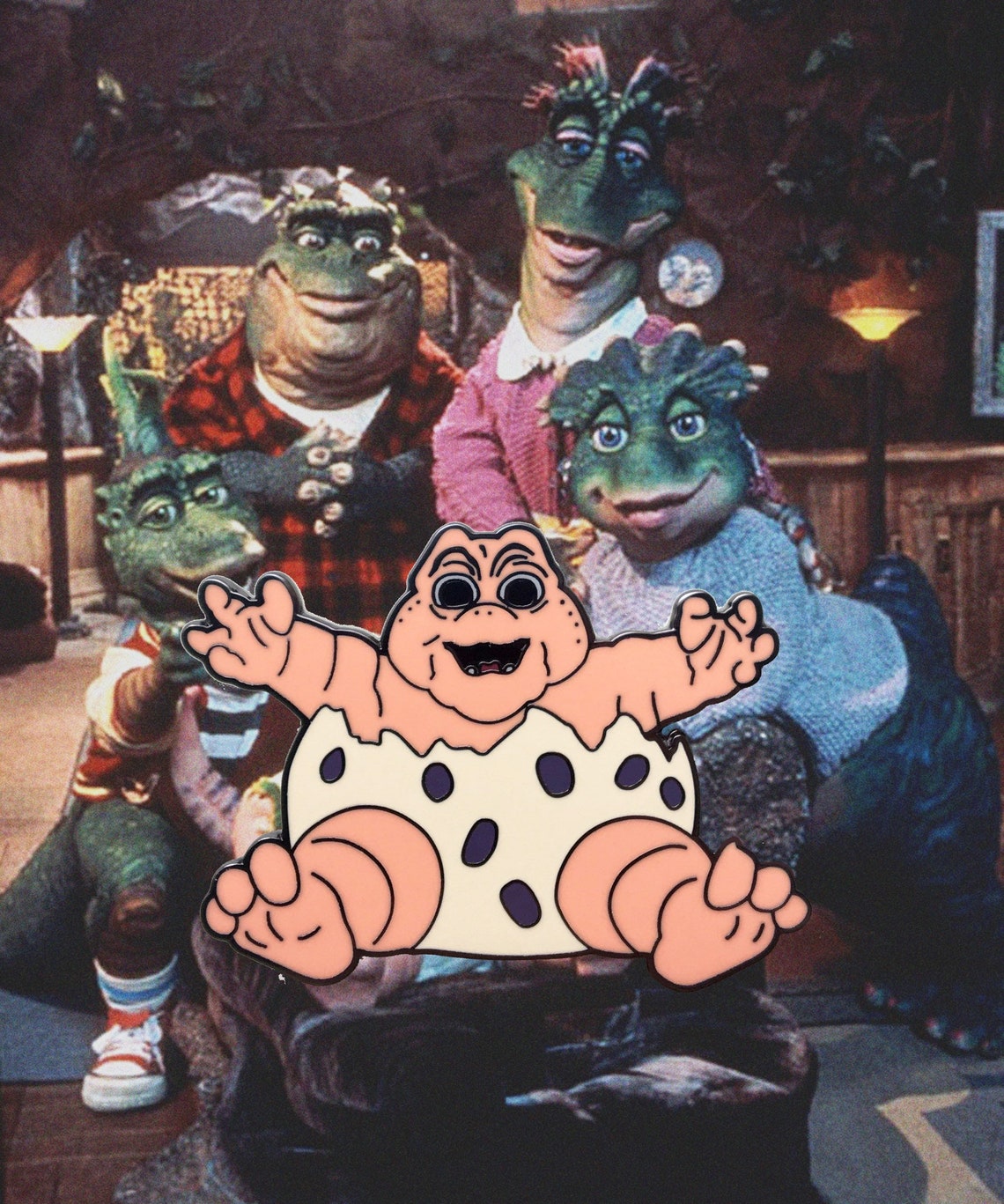 NOT THE MAMA Baby Sinclair Hard Enamel Pin - Etsy