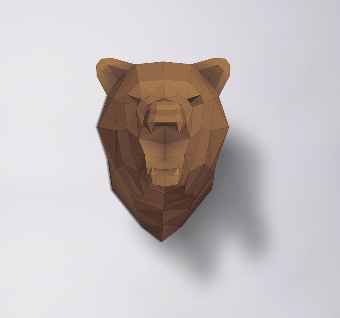 Bear Sculpture Papercraft Bear Make Your Own Paper Bear | Etsy