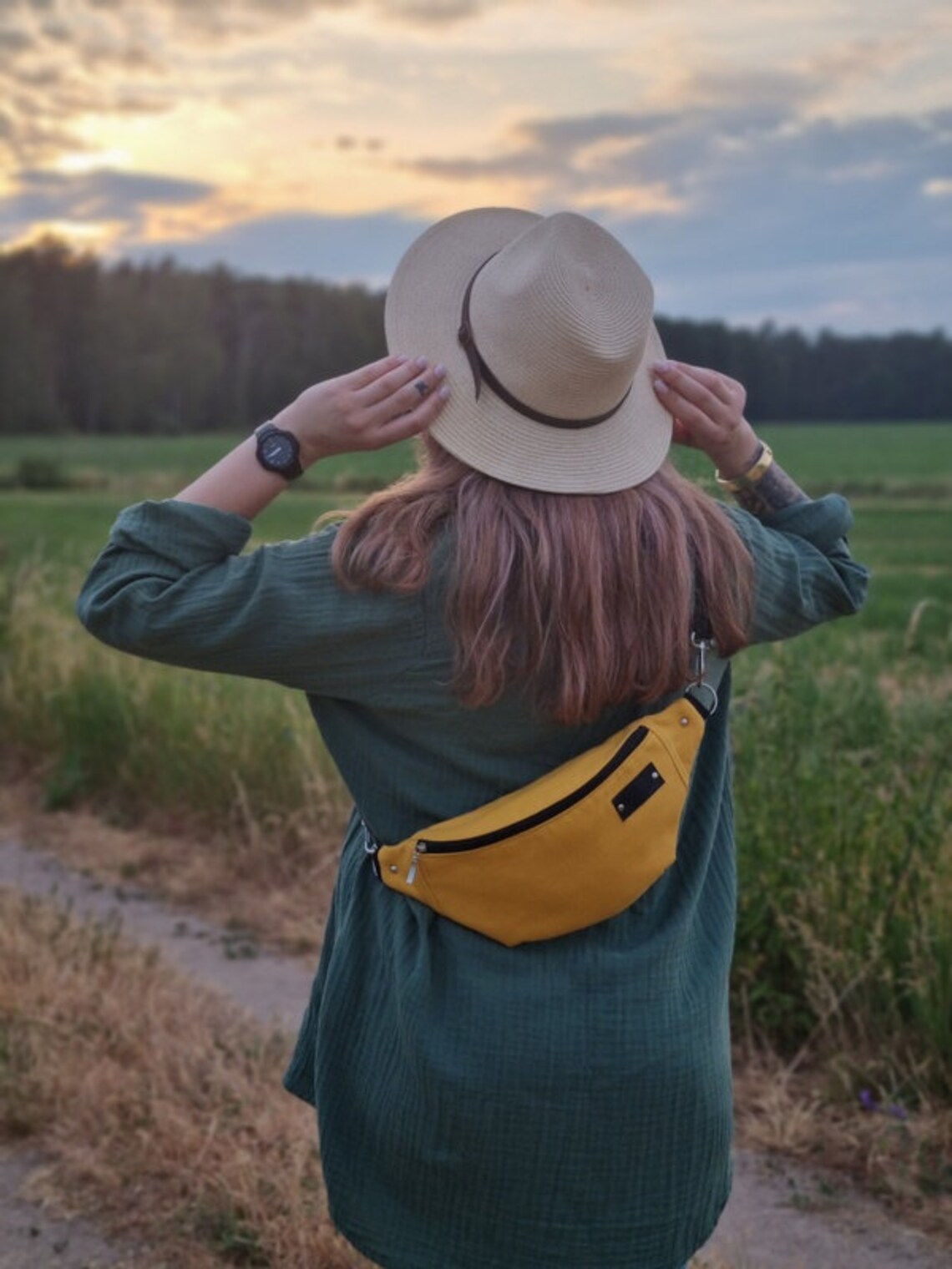 Yellow Mustard Fanny Pack, Velvet Hip Bag, Simple Bum Bag, Classic Boom ...