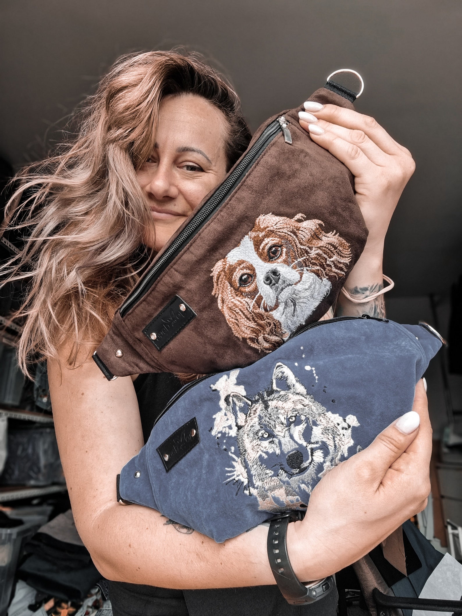 Black Sun Moon Hip Bag, Embroidered Solar Fanny Pack, Sun With Face ...