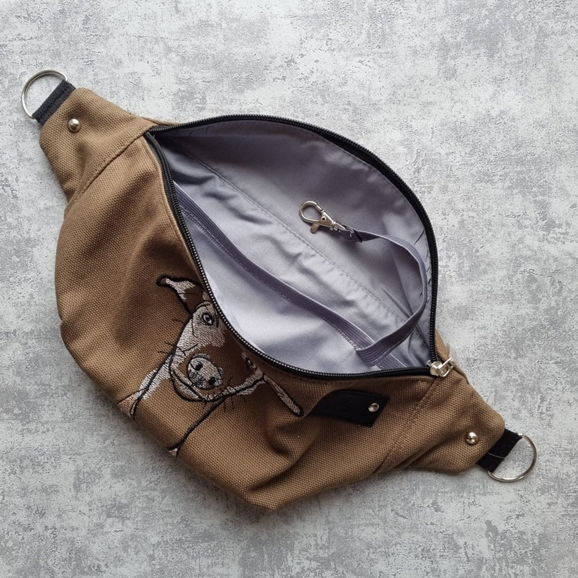 Black Sun Moon Hip Bag, Embroidered Solar Fanny Pack, Sun With Face ...