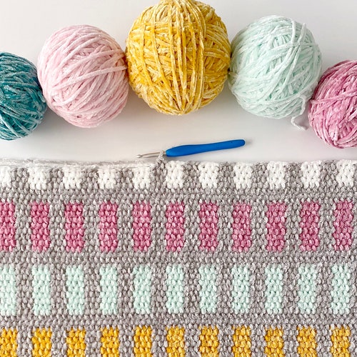 Crochet Bobble Lines Baby Blanket Pattern - Etsy