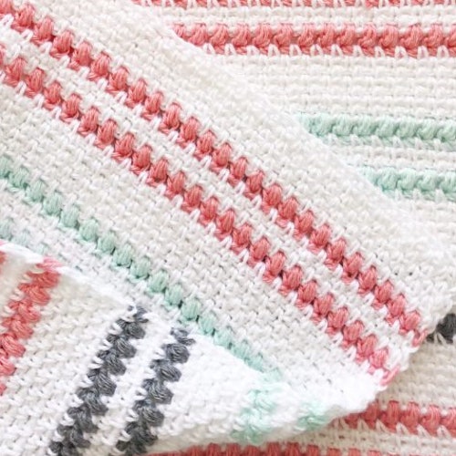 Crochet Moss and Puff Stitch Blanket Pattern - Etsy