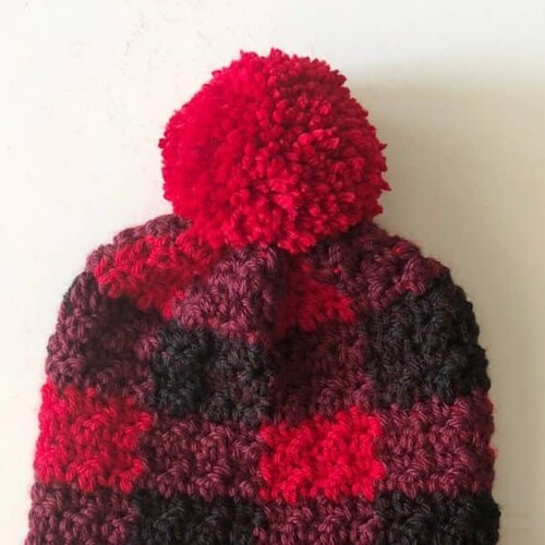 Red Buffalo Check Crochet Blanket Pattern | Etsy