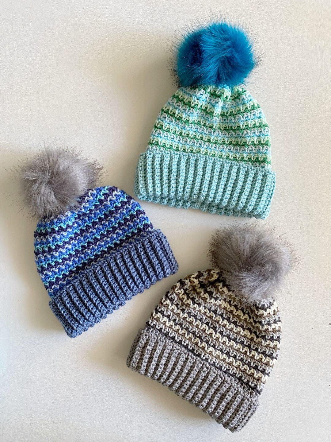 Caron Ogo Big Donut Mesh Stitch Hat Pattern - Etsy