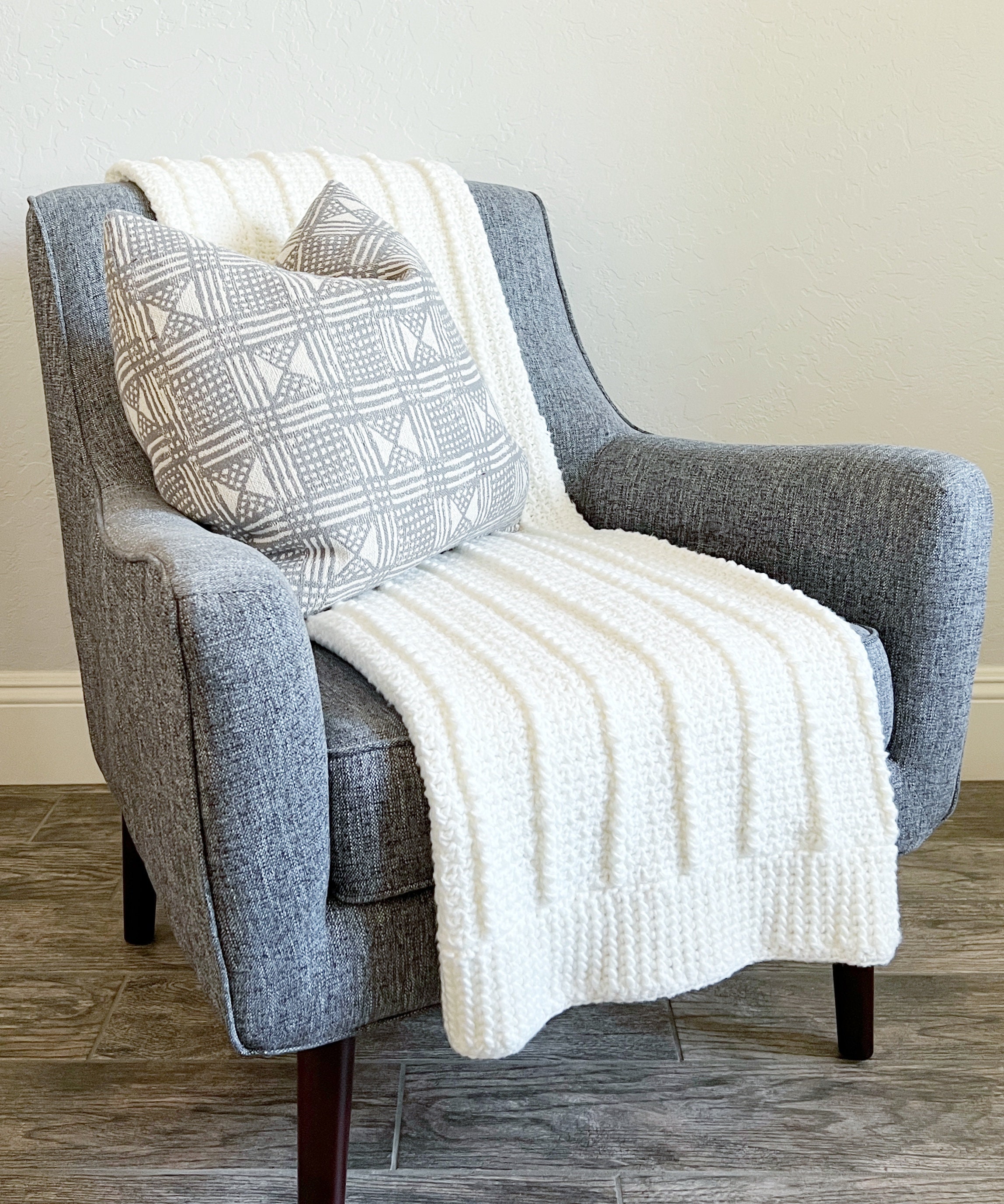 Crochet Mesh and Ribbed Stitch Throw - Etsy