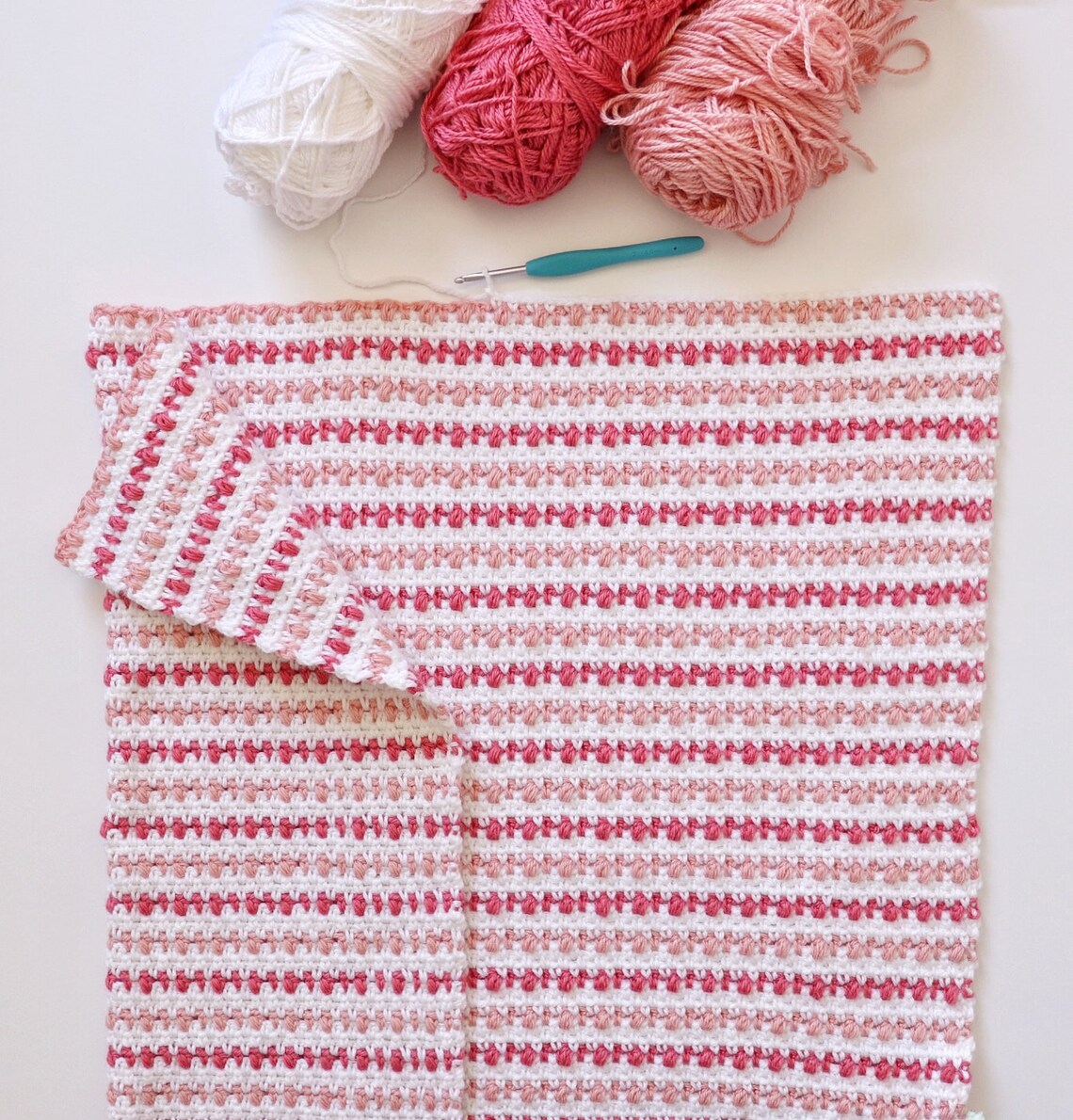 Crochet Puff Stripes Baby Blanket Pattern - Etsy Crochet Puff Stripes Baby Blanket Pattern - Etsy