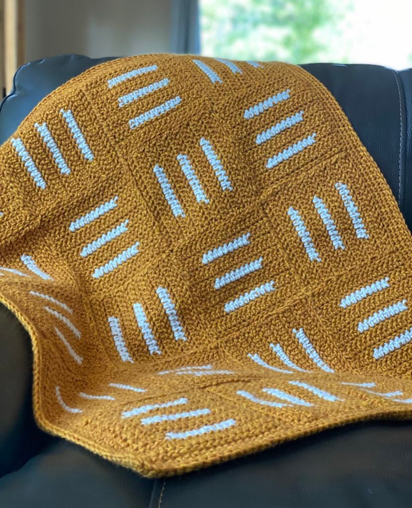 Crochet Modern Hatch Lines Blanket Pattern - Etsy