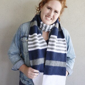 College Crochet Scarf Pattern - Etsy