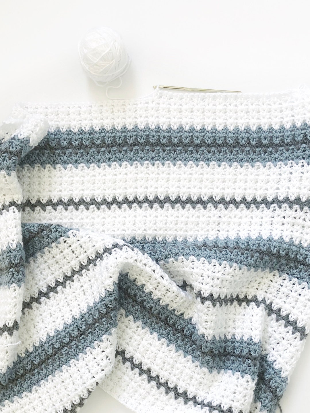 Modern Double Crochet V-stitch Blanket Pattern - Etsy