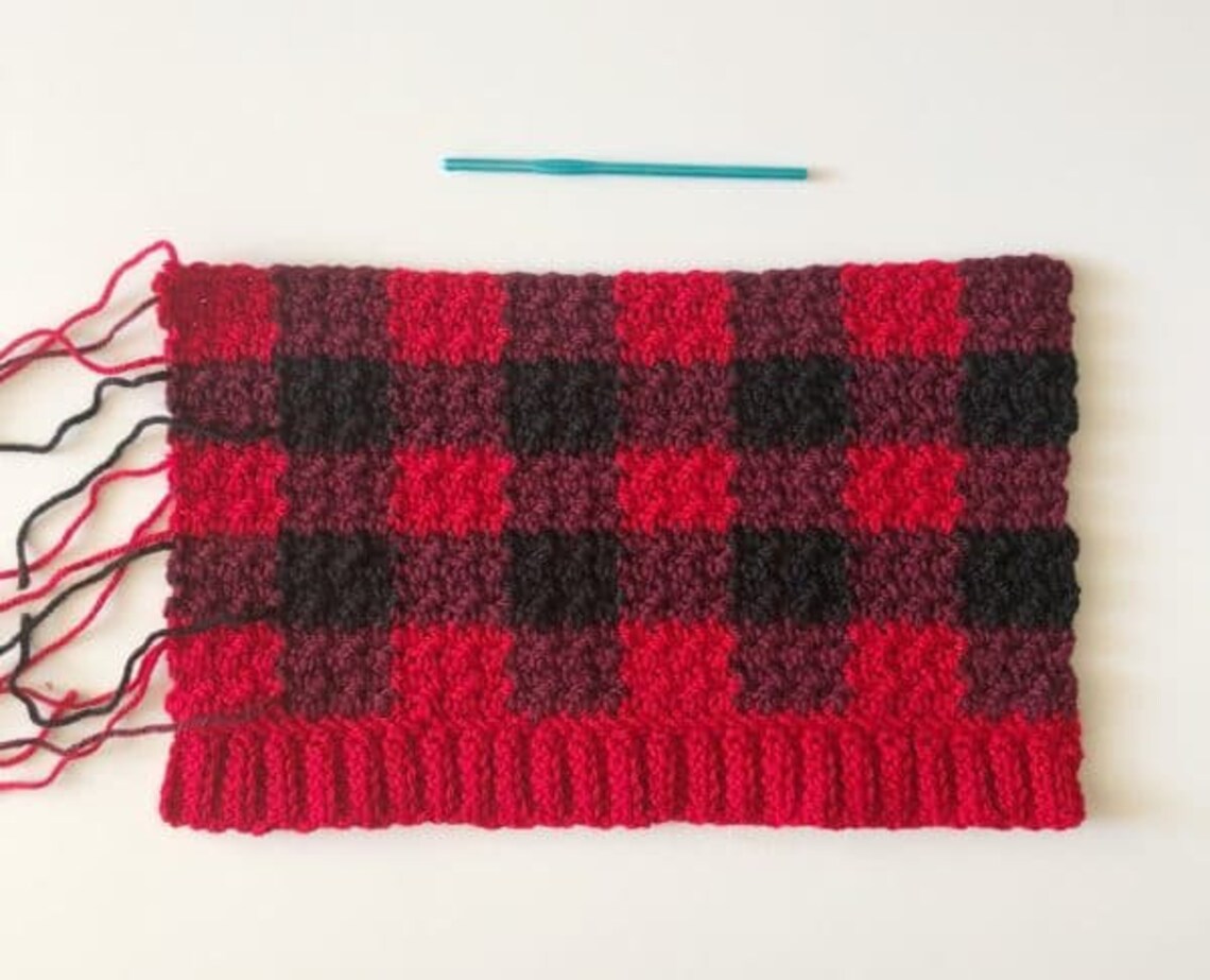 Red Buffalo Check Crochet Hat Pattern - Etsy