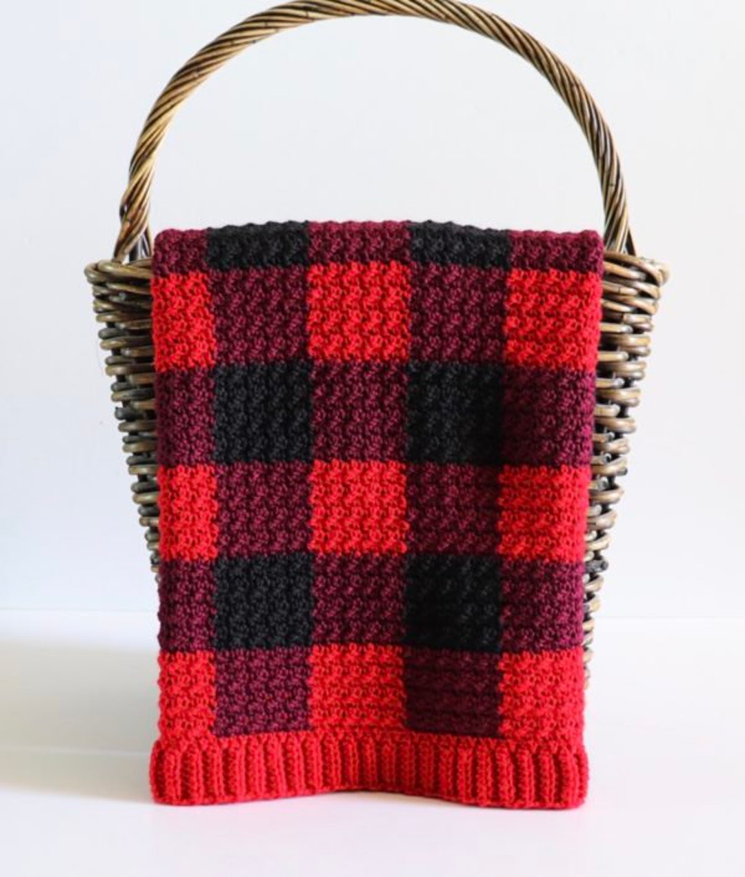Red Buffalo Check Crochet Blanket Pattern - Etsy