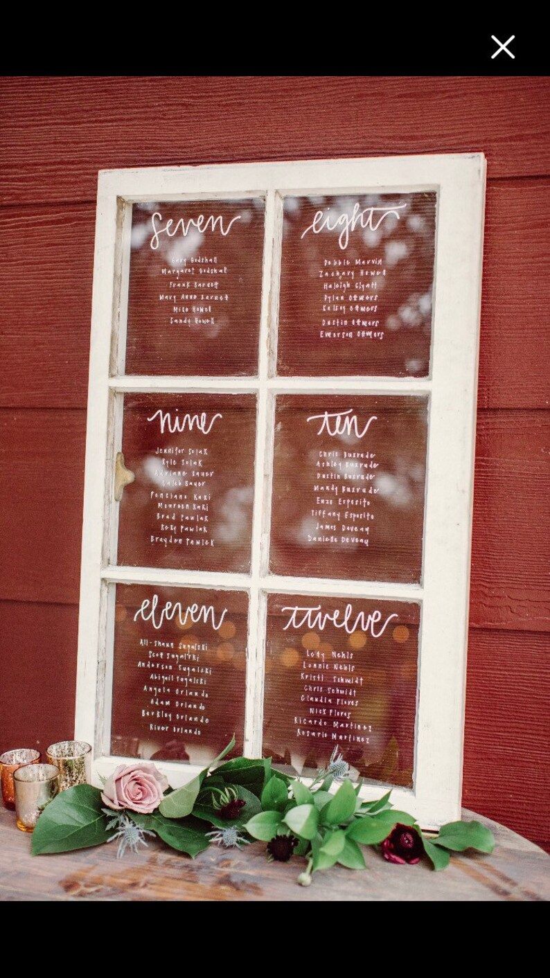 Window Pane Seating Chart - Etsy