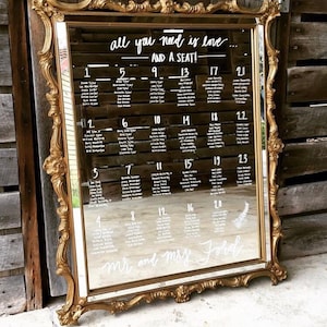 Gold Mirror Wedding Seating Chart Wedding Signs Wedding Guest List ...