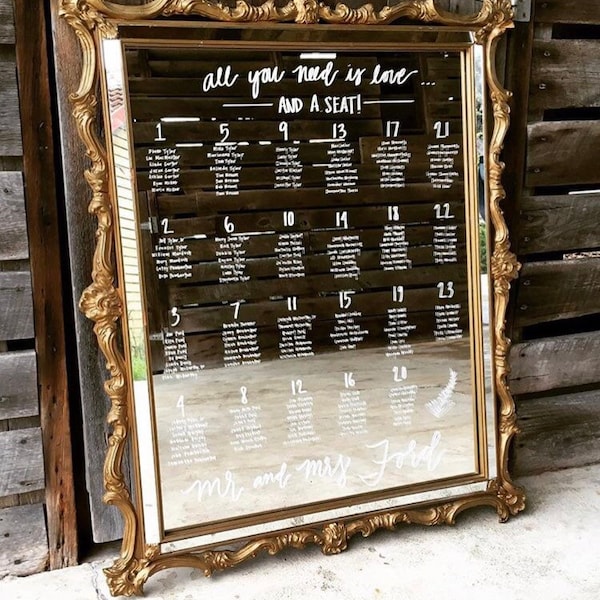 Mirror Seating Chart - Etsy