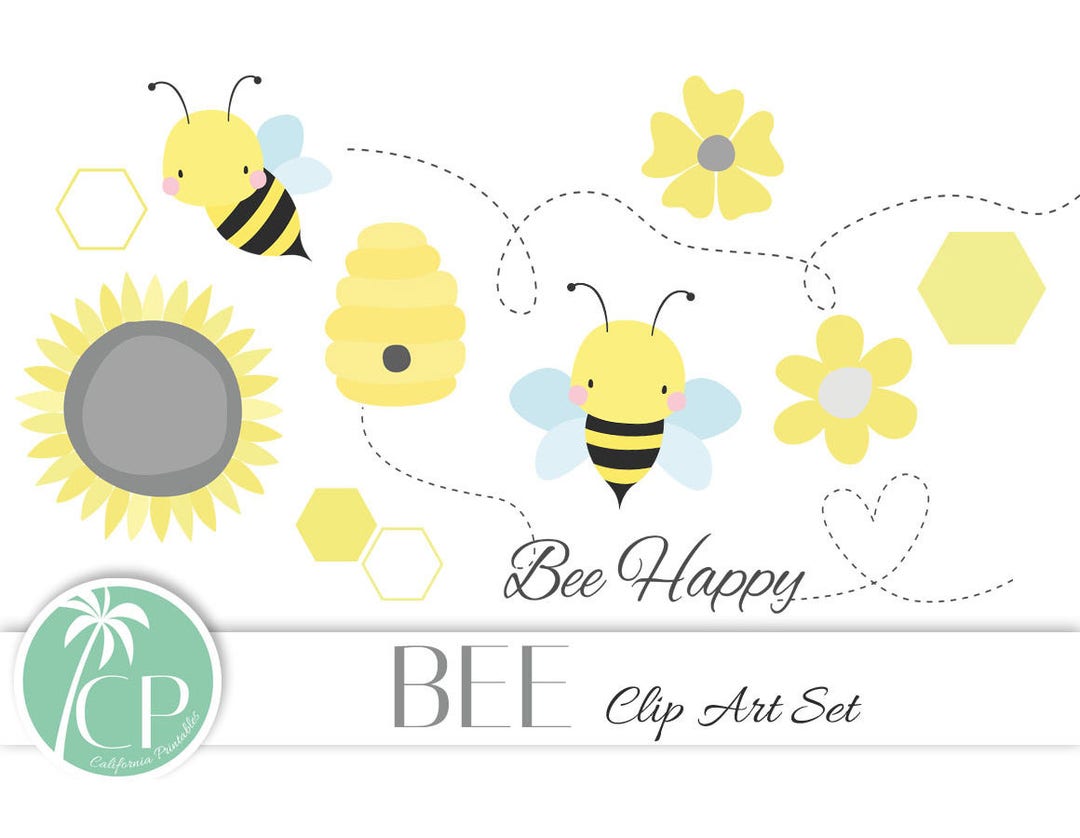 Bee Clip Art Set Set of 17 Bee Clip Art Bee Vector - Etsy México