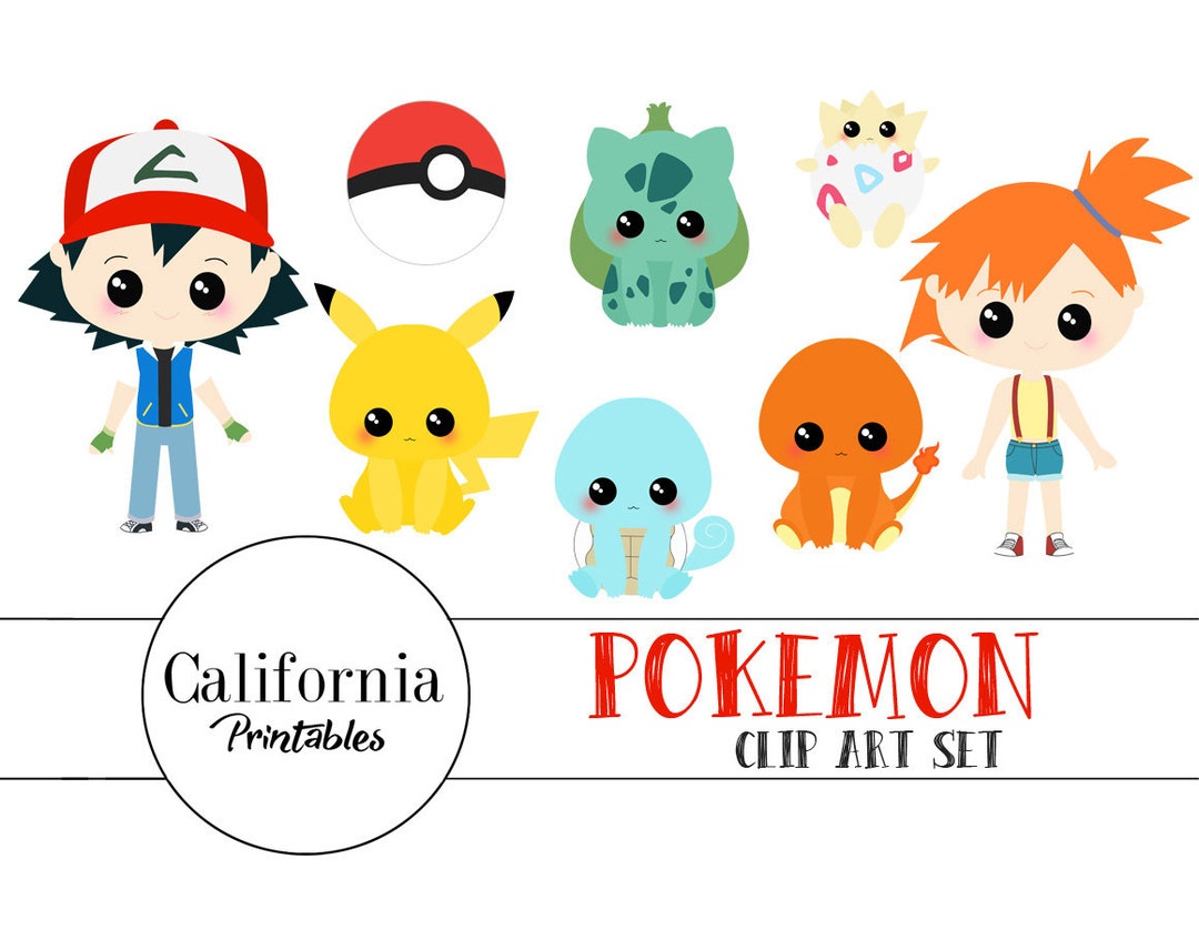 Pokemon Clip Art Set Set of 8 Cute Pokemon Clipart - Etsy