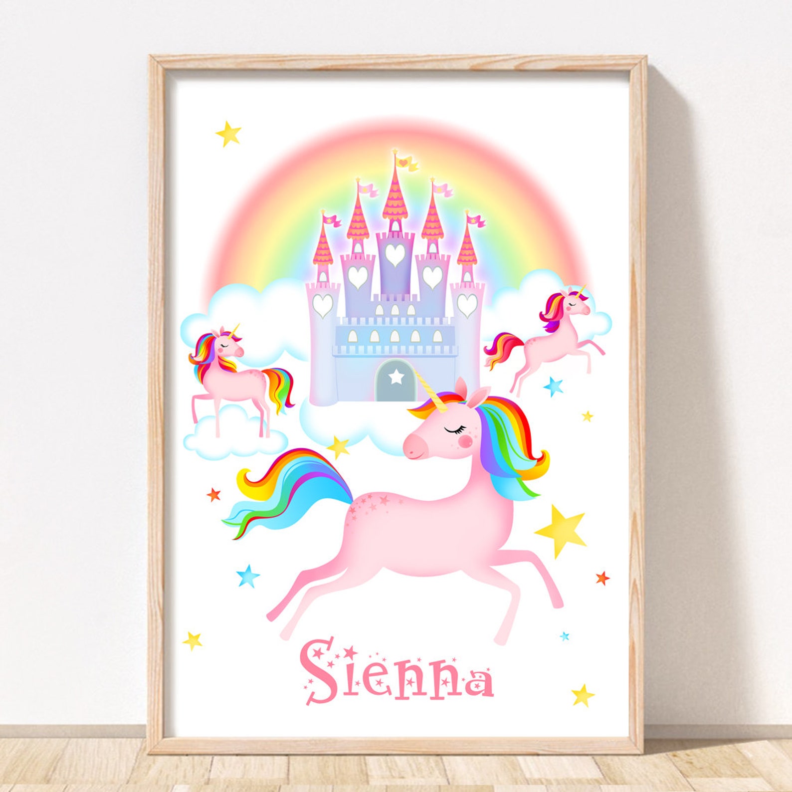 Personalised Fantasy Unicorn Fairy Tale Castle A4 Print - Etsy UK