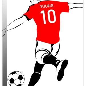 Personalised Footballer Boys Name Sport Football Shirt Canvas Wall Art ...
