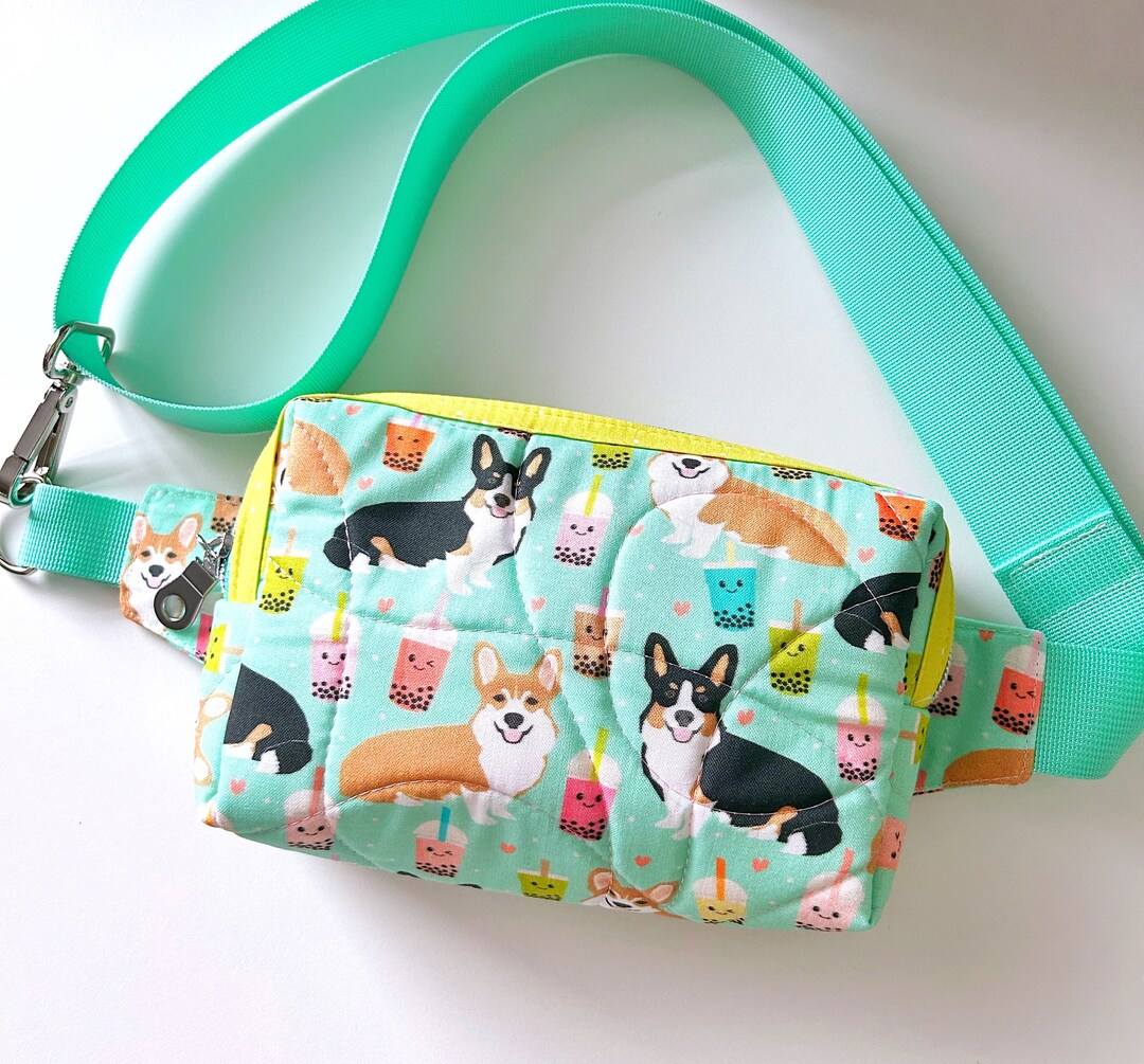Fanny Pack, Aqua Corgis & Junk Food, Alpen Belt Bag, Festival Bag, Belt ...