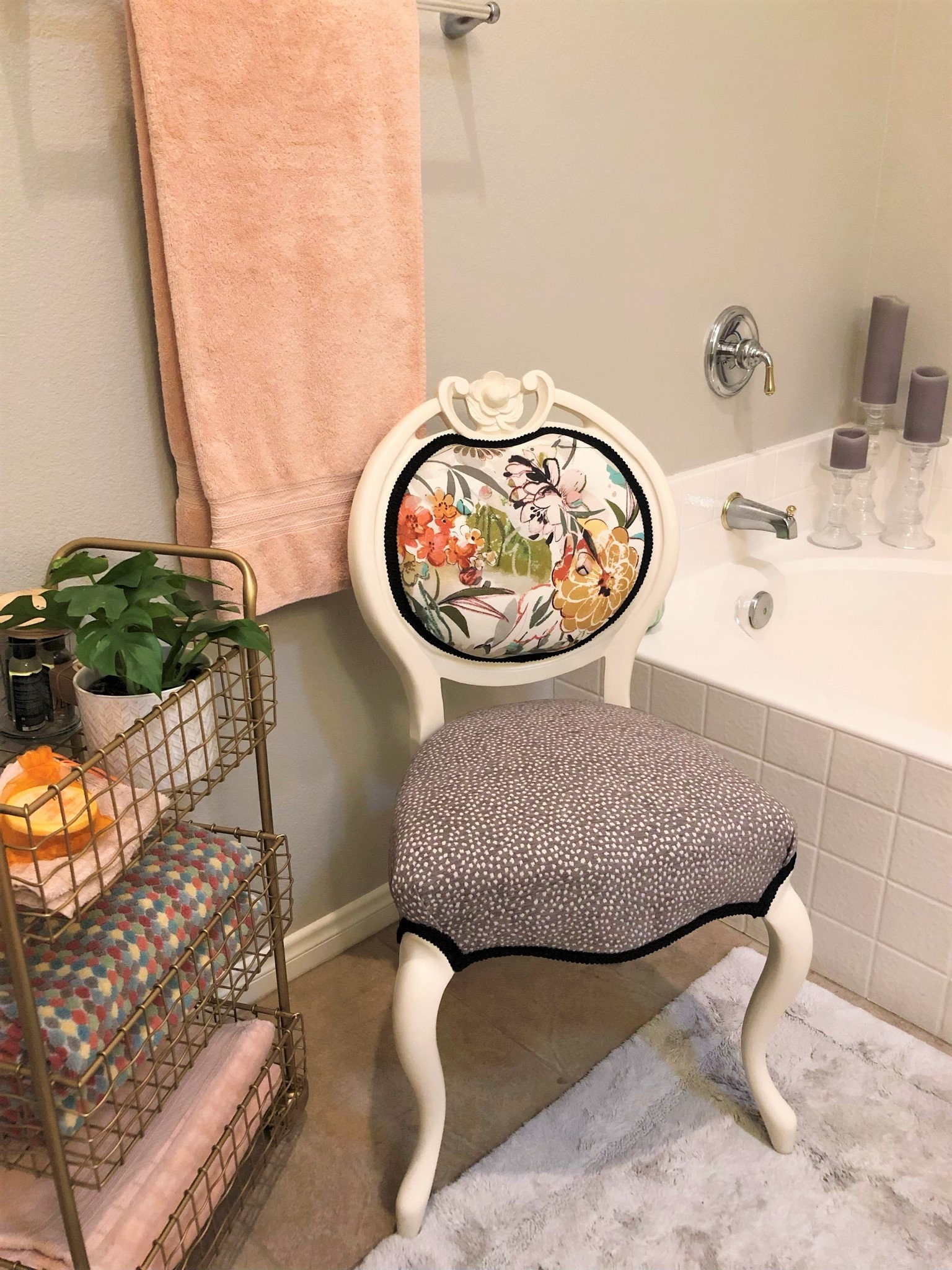 Customized French Vanity Chair, Accent Chair, Designer Chair, Custom ...