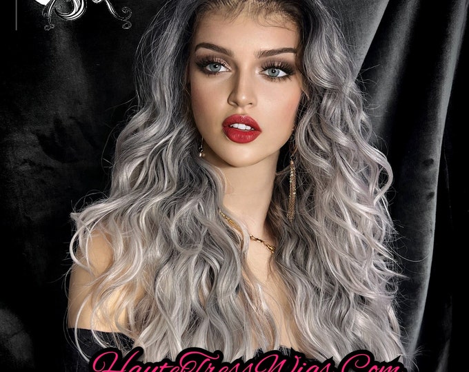 Ombre, Dark Root, Gray, Balayage, Wavy, Beach Wave, Rooted Gray ...