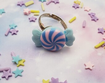 Pink and Blue Magical Girl Pastel Crystal Statement Cocktail Ring - Etsy UK