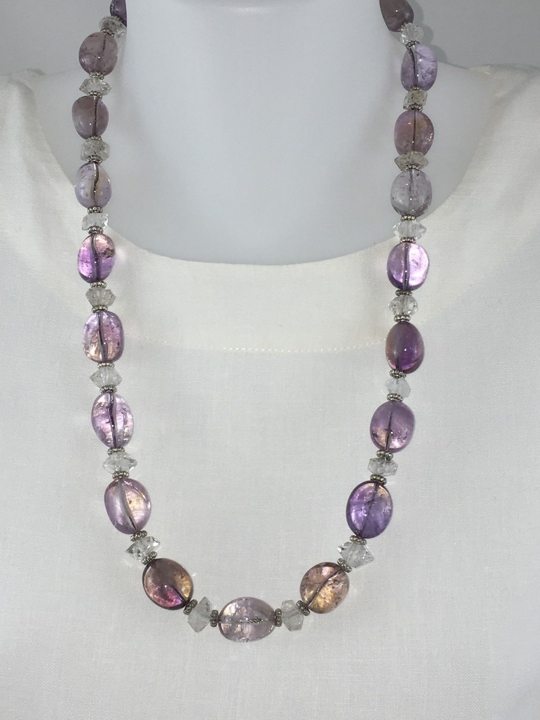 Money Bringer-ametrine X Harkimer Diamond Necklace, Handmade Statement ...