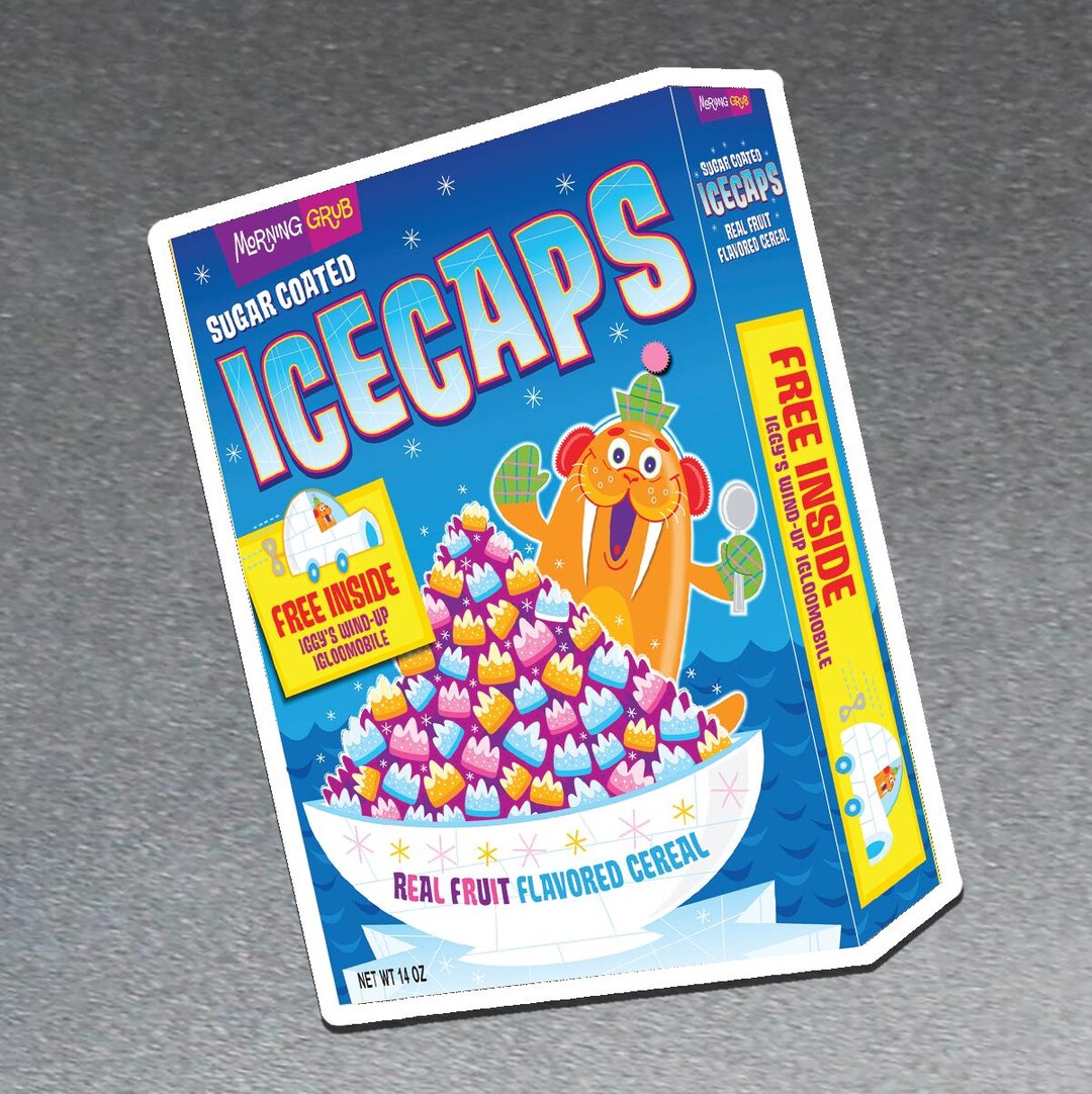 Ice Caps Retro Cereal Box Die-cut Magnet - Etsy