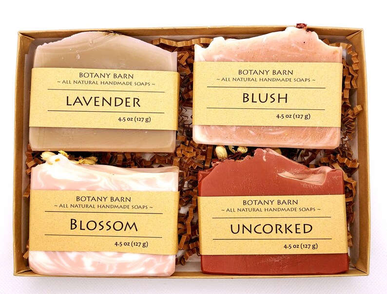 Bar Soap Gift Set With 4 Large Organic Soaps Each 4.5 Oz Mix | Etsy