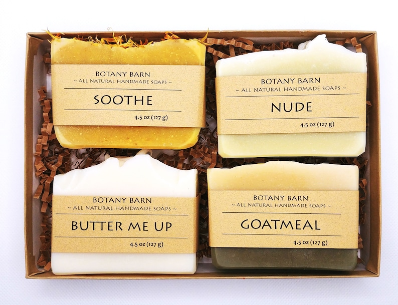 Bar Soap Gift Set With 4 Large Organic Soaps Each 4.5 Oz Mix | Etsy