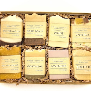 Organic Handmade Soap Gift Set. Sampler of 8 Half Sized Bars. Small ...