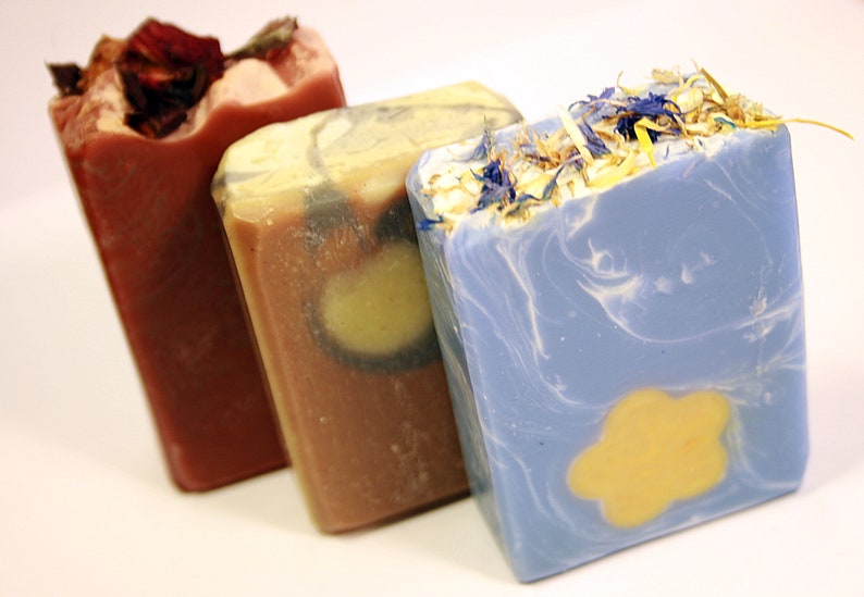 3 Small Organic Soaps Half Mini Bars of Soap for Guests or as - Etsy