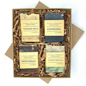 4 Small Soap Gift Set of Organic Handmade Soaps, Four Half Soap Variety ...