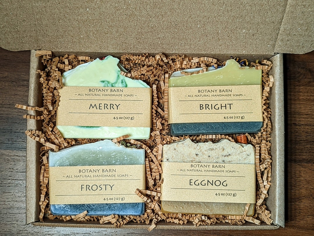 Christmas Soap Gift Set of 4 Organic Bar Soaps. Holidays Scents ...