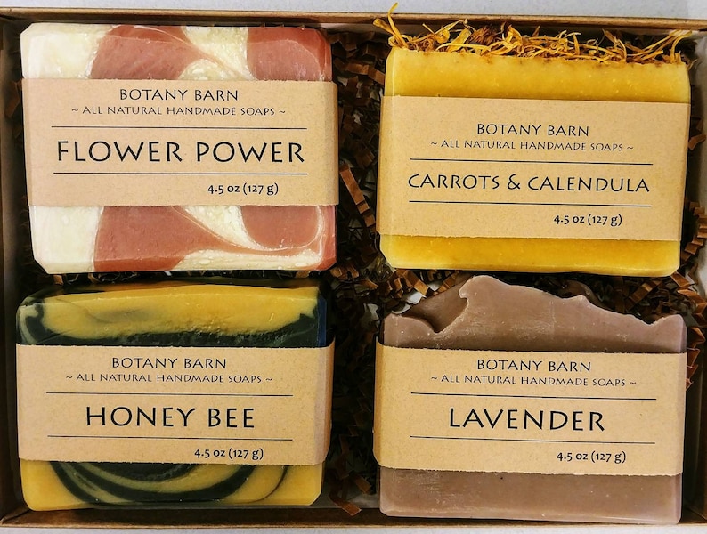 Bar Soap Gift Set with 4 Large Organic Soaps each 4.5 oz Mix | Etsy