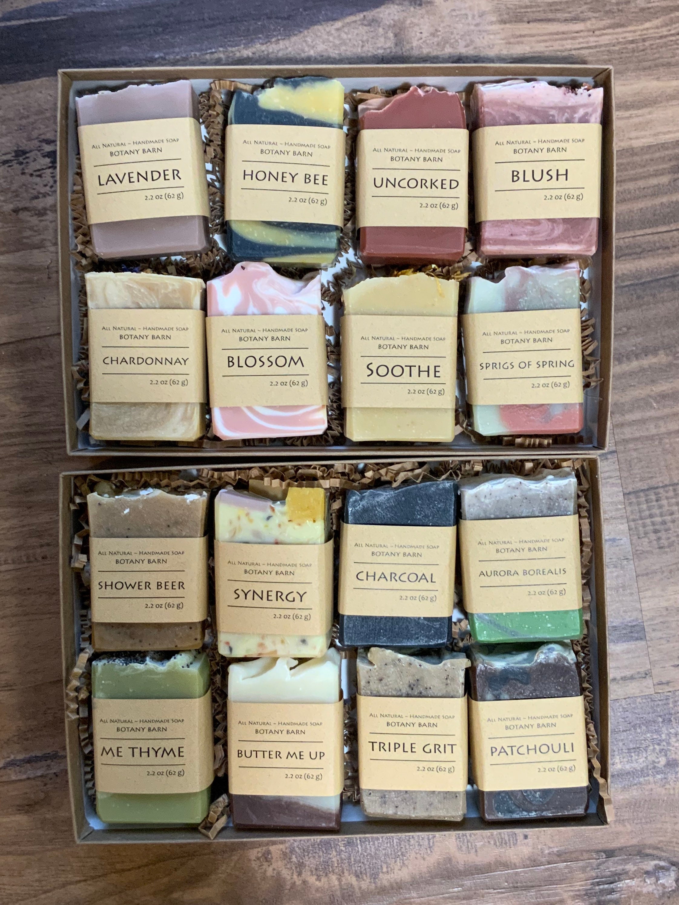 Organic Handmade Soap Gift Set. Sampler of 8 Half Sized Bars. Small ...