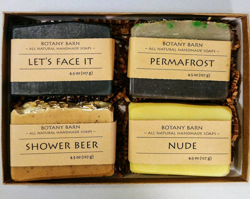 Bar Soap Gift Set with 4 Large Organic Soaps each 4.5 oz Mix | Etsy