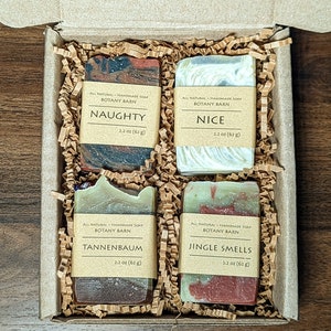 4 Small Soap Gift Set of Organic Handmade Soaps, Four Half Soap Variety ...