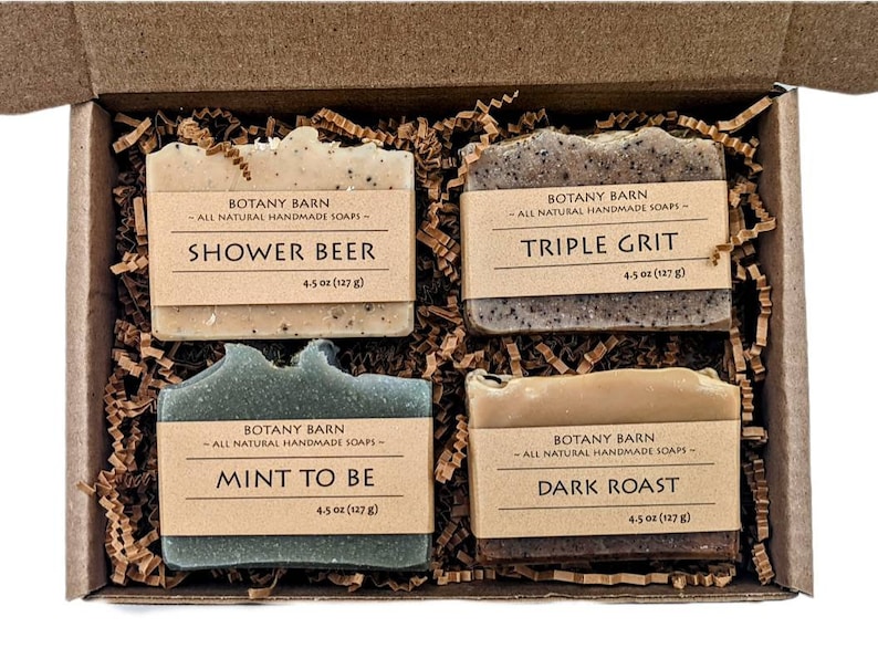 Bar Soap Gift Set With 4 Large Organic Soaps Each 4.5 Oz, Mix and Match ...