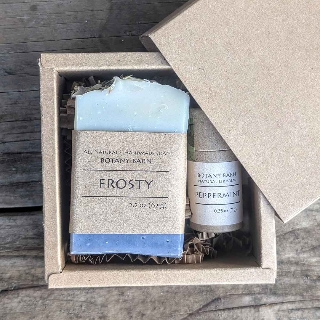 Small Soap Gift Set. Mini Half Bar Soap & Organic Lip Balm. Artisan ...