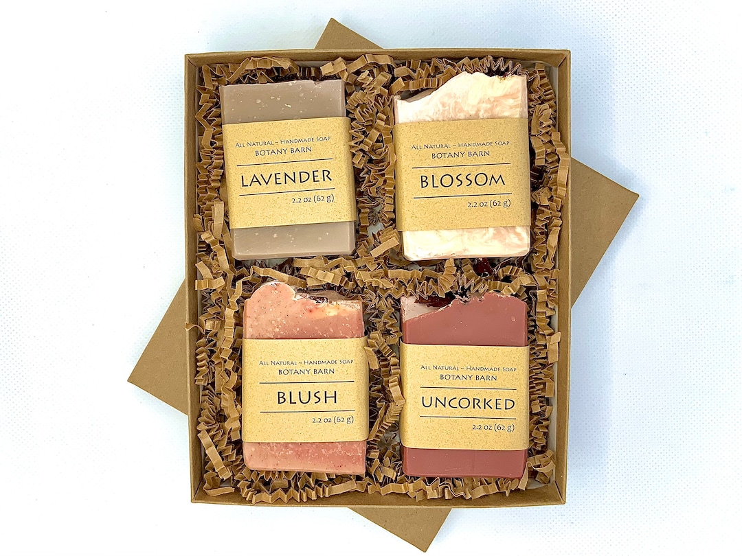 4 Small Soap Gift Set of Organic Handmade Soaps, Four Half Soap Variety ...