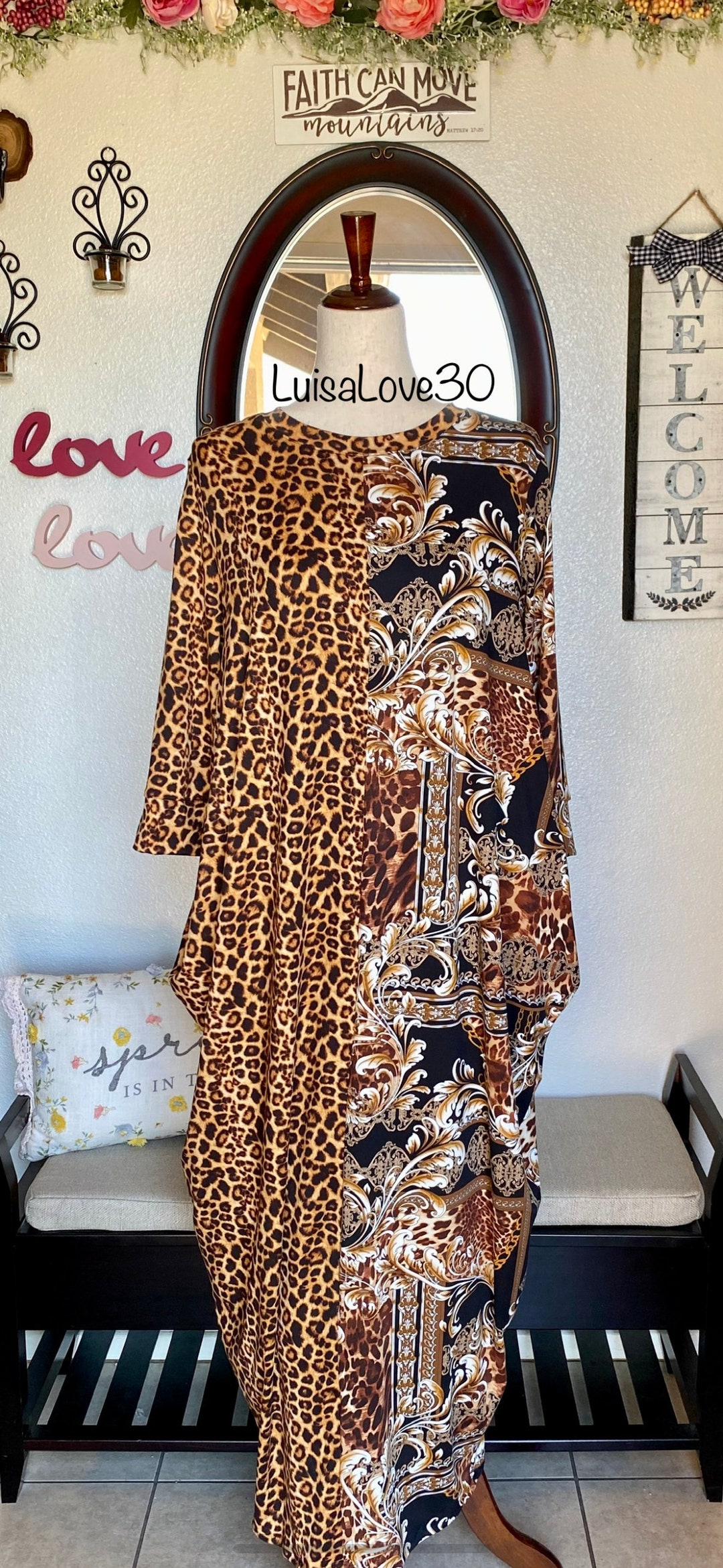 Luisalove30two Tone Cheetah and Black Cheetah Scroll Bubble Dress ...