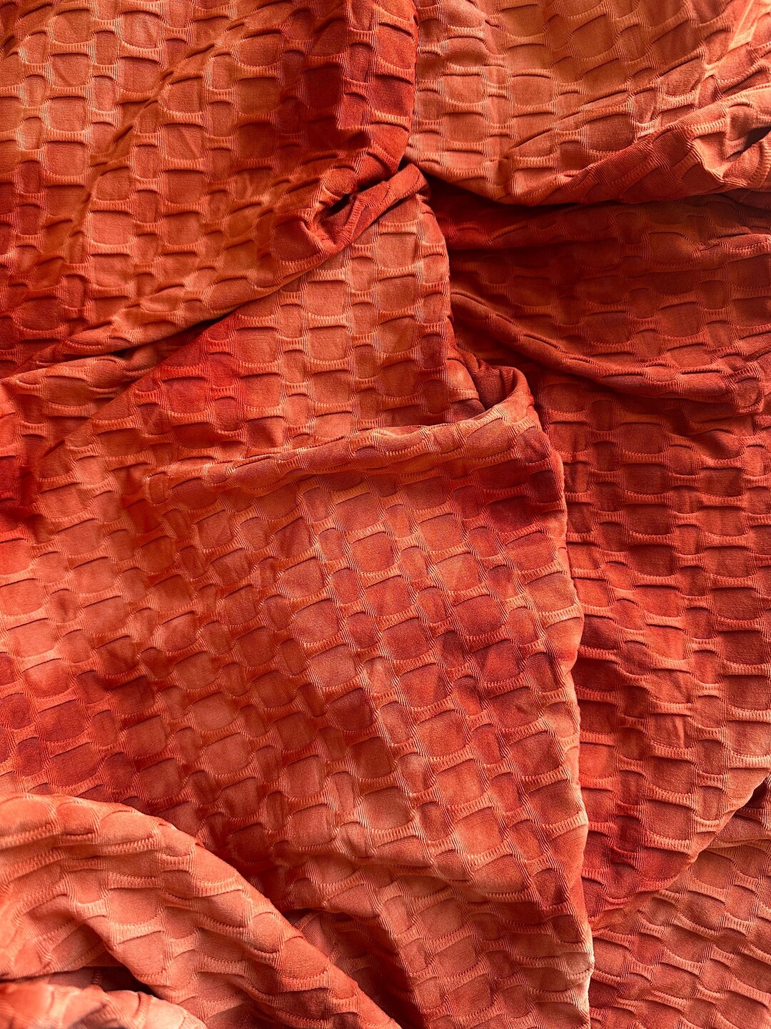 Luisalove30~ Rust Two Tone, Tye Dye Honeycomb Textured Midweight ...