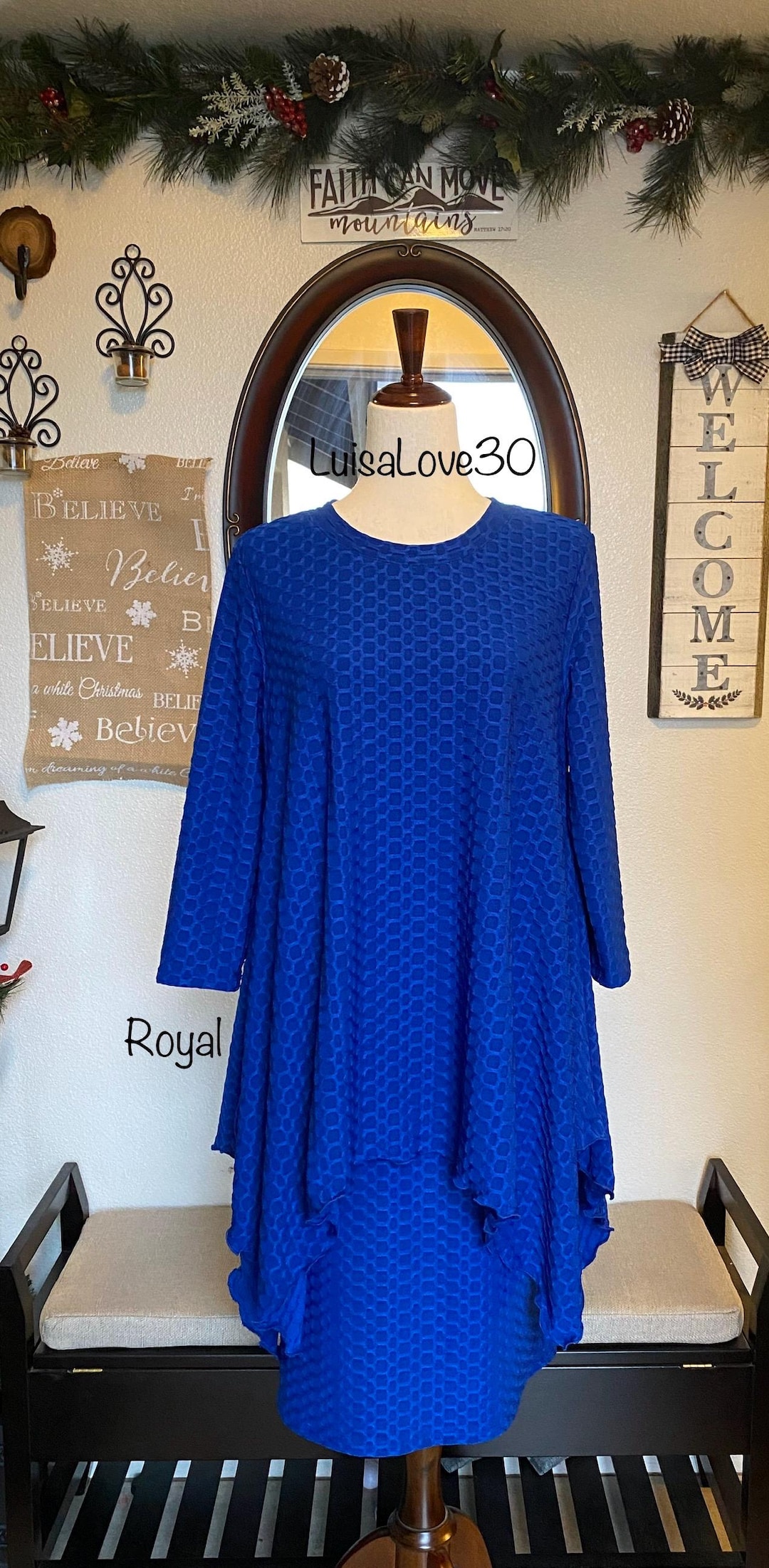 Luisalove30 ~ ROYAL Solid , “ellie” Shark~bite Hem Tunic, HONEYCOMB ...