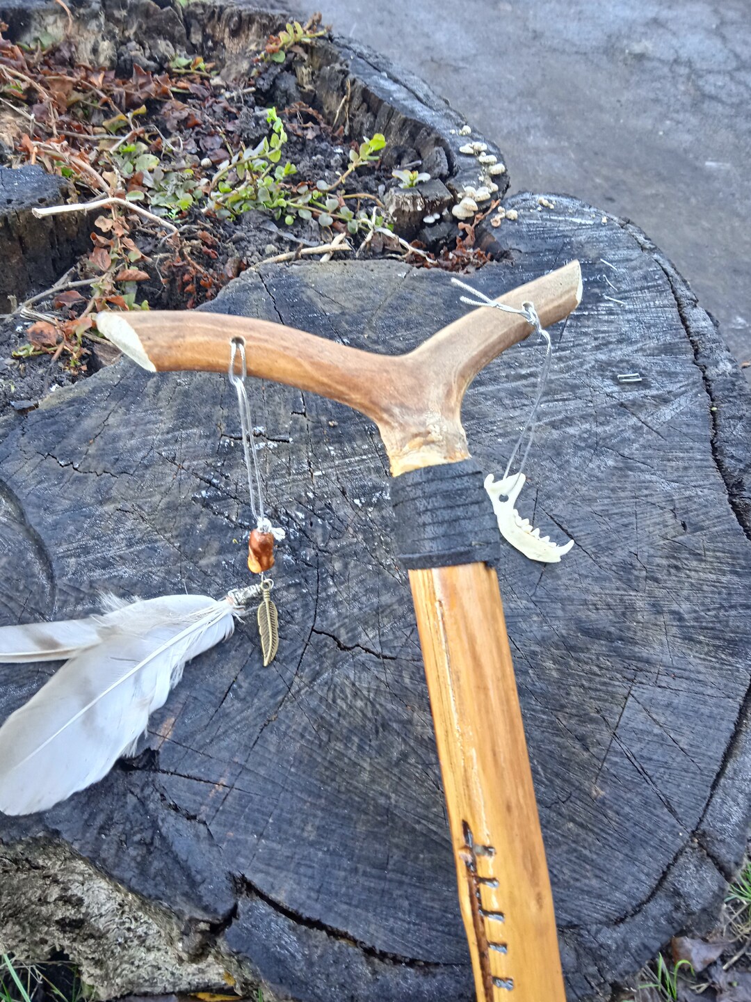 Veles Staff Magic Staff Walking Stick 56 1/2 Inch Ash Staff Druid Staff ...